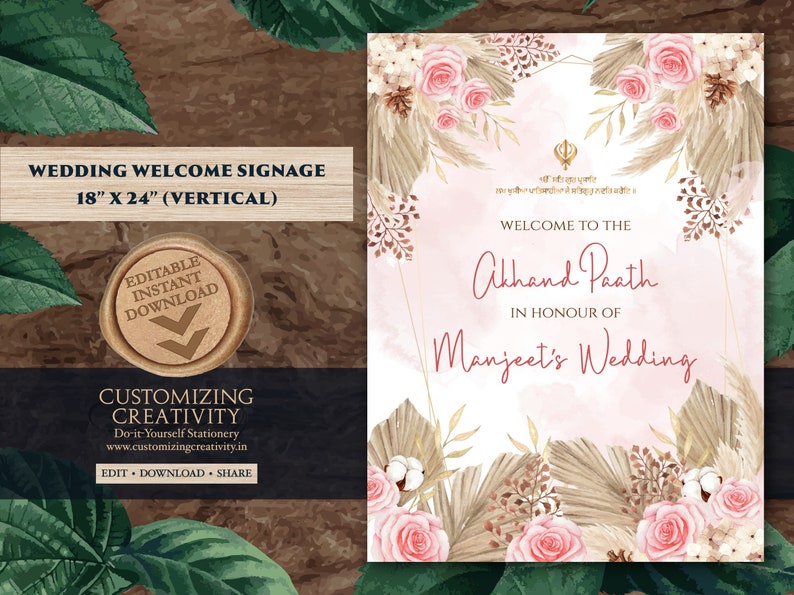 Sri Akhand Path Welcome Sign Sukhmani Sahib Paath Welcome - Etsy