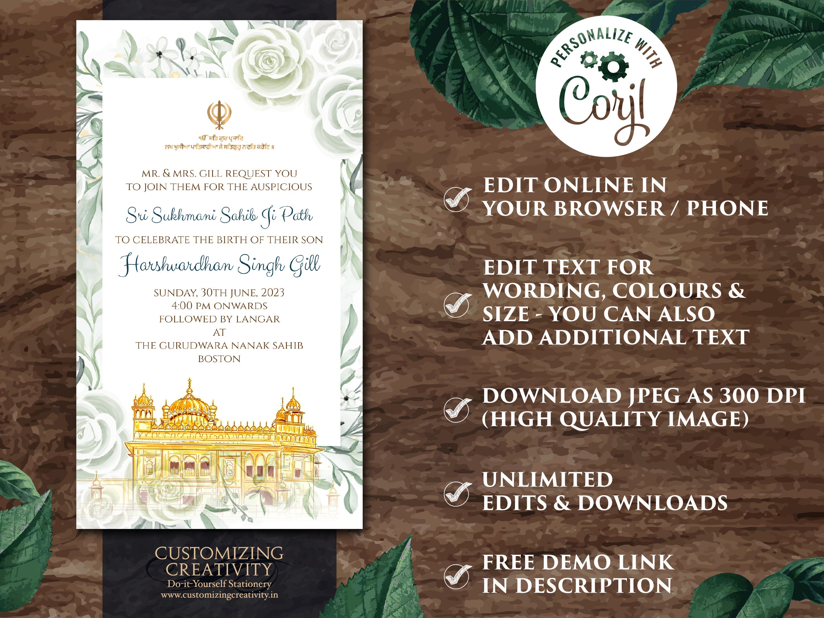 Sukhmani Sahib Path Invitation & Sri Sukhmani Sahib Invite - Etsy Canada