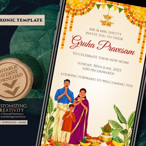 Gruhapravesham Invite Griha Pravesh Invite, Housewarming Invitation ...