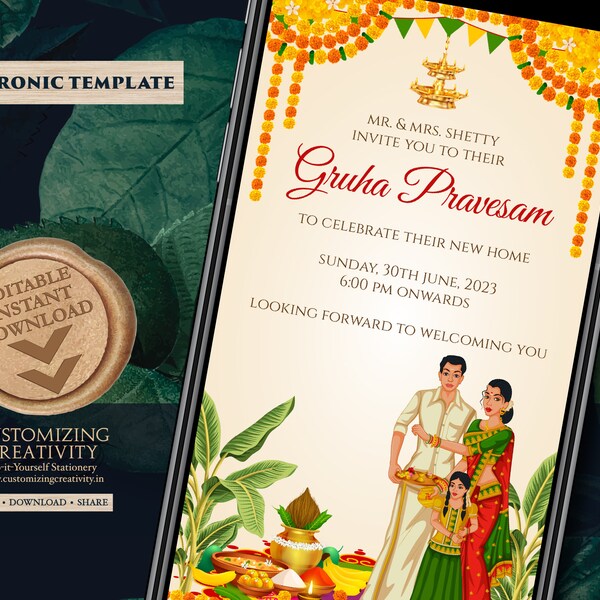 Gruhapravesam Invitation - Etsy