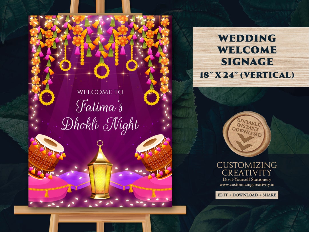 Dholki Welcome Sign & Dholki Sign, Dholki Decor as Dholki Decoration ...