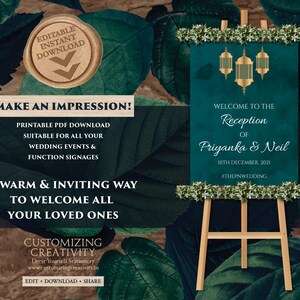 Reception Welcome Sign as Muslim Wedding Sign, Muslim Welcome Sign as ...