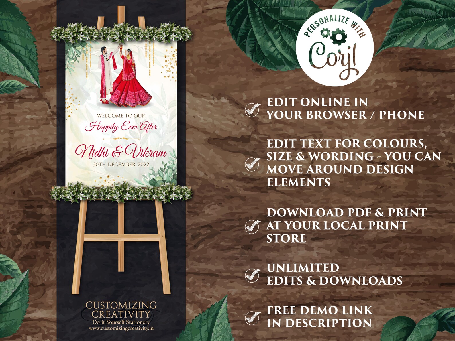 Indian Wedding Welcome Board as Hindu Welcome Signage Hindu - Etsy UK