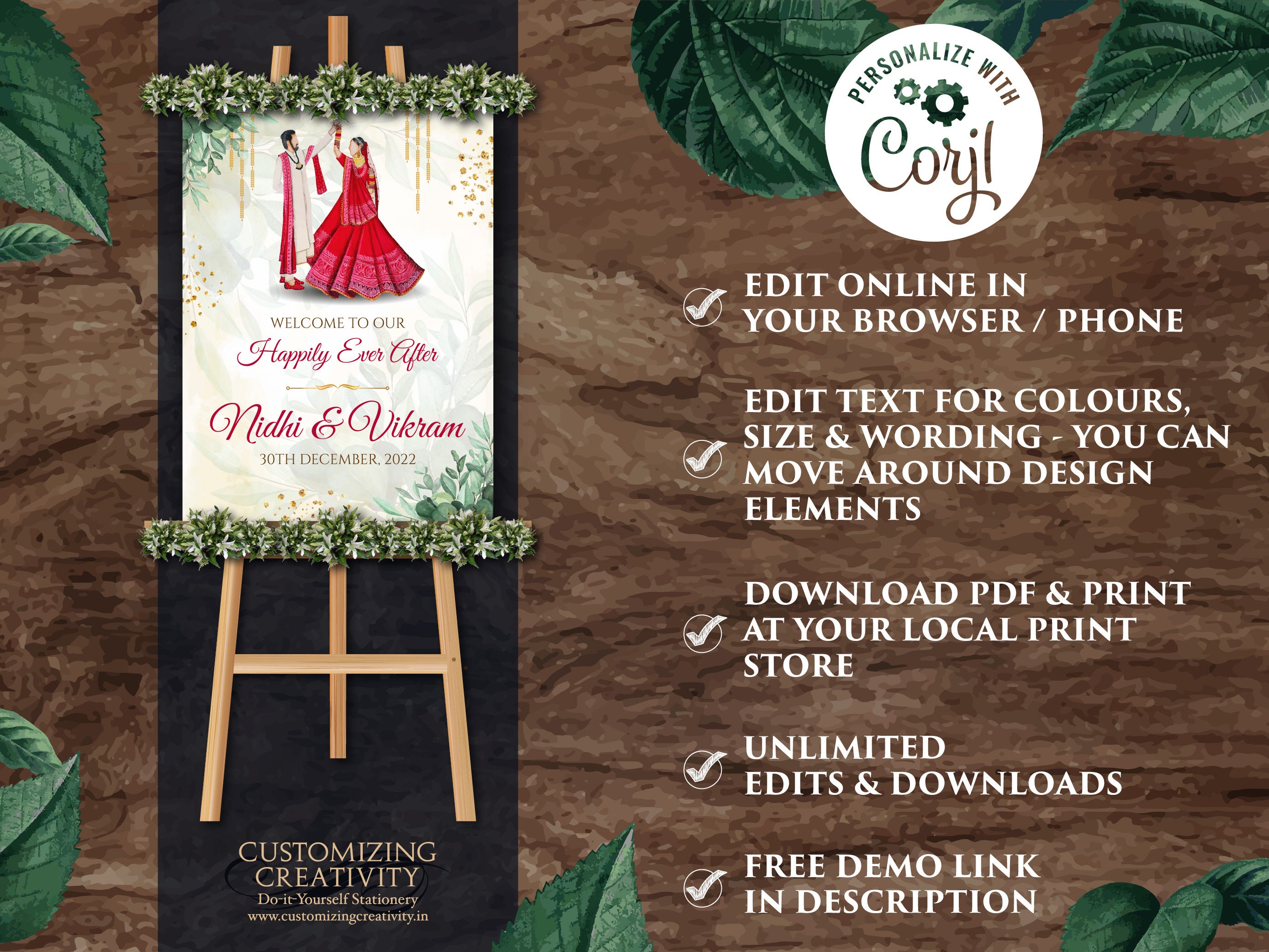 Indian Wedding Welcome Board as Hindu Welcome Signage Hindu - Etsy India