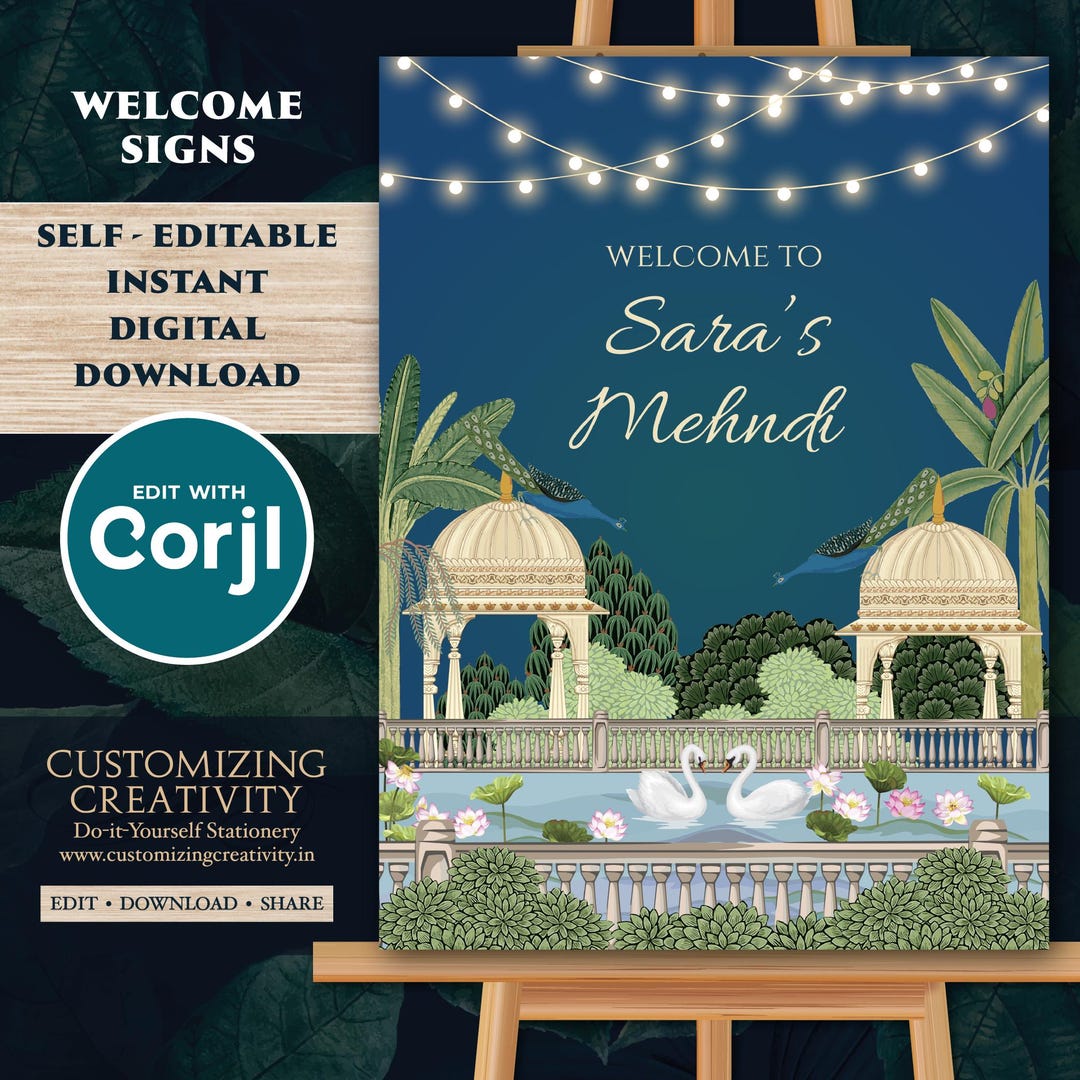 Mehndi Sign Board for Your Henna Night Poster, Indian Wedding Mehndi ...