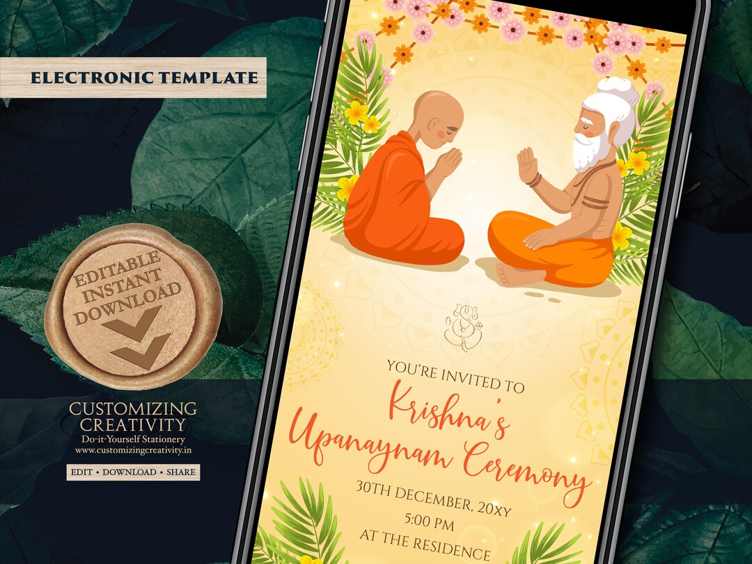 Thread Ceremony Invites Upanayanam Invitations, Thread Ceremony ...