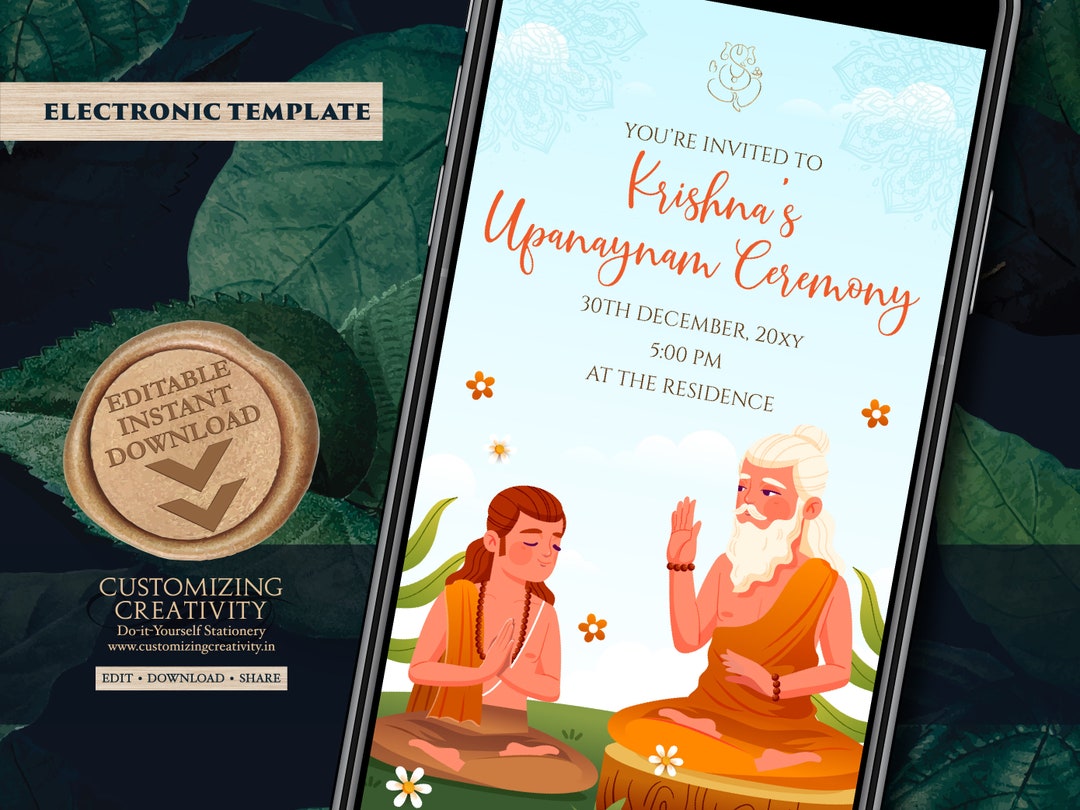 Upanayanam Invites Thread Ceremony Invitations, Thread Ceremony Invites ...