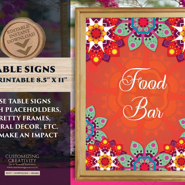 Food Station Signs - Etsy