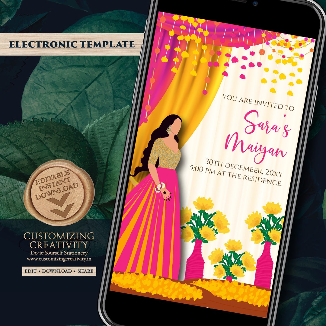 Haldi Invitation Maiyan Invites, Haldi Invites & Pithi Invitations ...