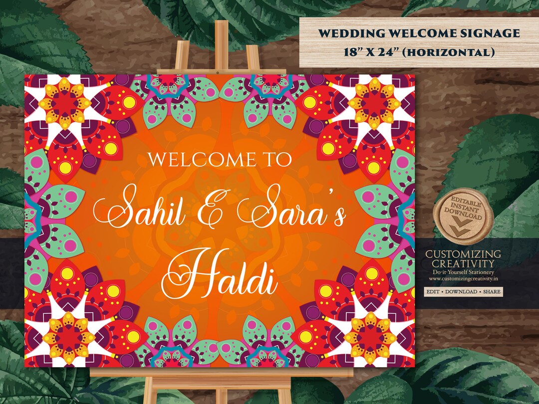 Haldi Posters Welcome to Haldi Signs & Haldi Welcome Signs, Wedding ...