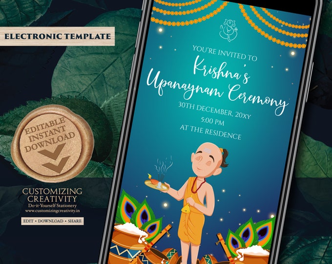 Upanayanam Invitation Thread Ceremony Invites, Upanayanam Invites ...