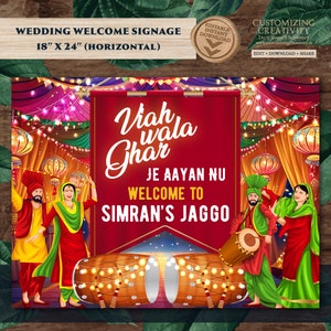 Jaggo Signs Sadi Kuri Da Viah Wala Ghar, Jaggo Welcome Signs Sade Munde ...