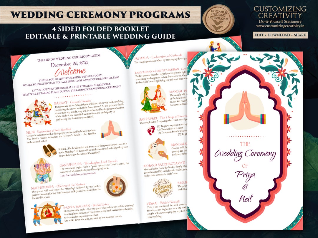 Hindu Wedding Program as Indian Wedding Guides Printable, Hindu ...