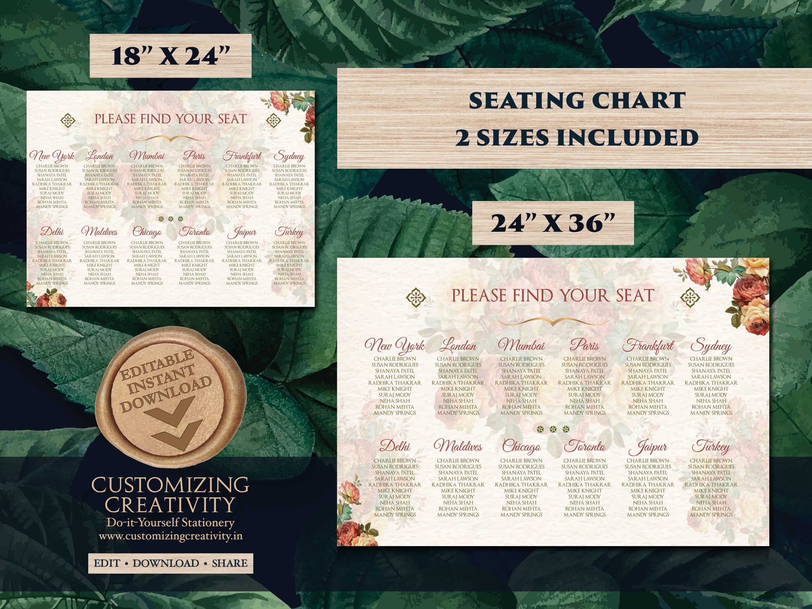 Reception Seating Sign as Find Your Seat Template Printable | Etsy