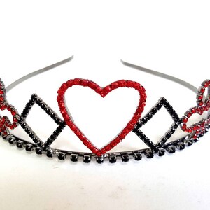 Alice in Wonderland Tiara Crown,queen of Heart Red & Black Crown ...
