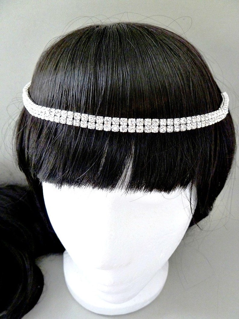 Celebrity Forehead Headband rhinestone Headpiece bridal - Etsy