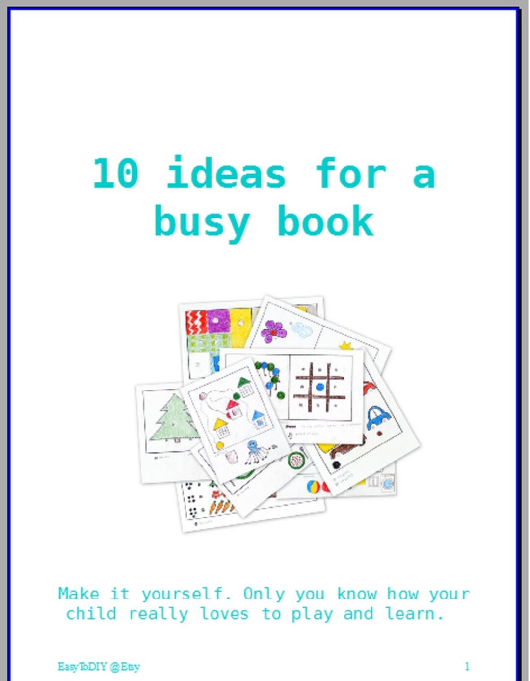 10 Ideas for a Busy Book PDF - Etsy