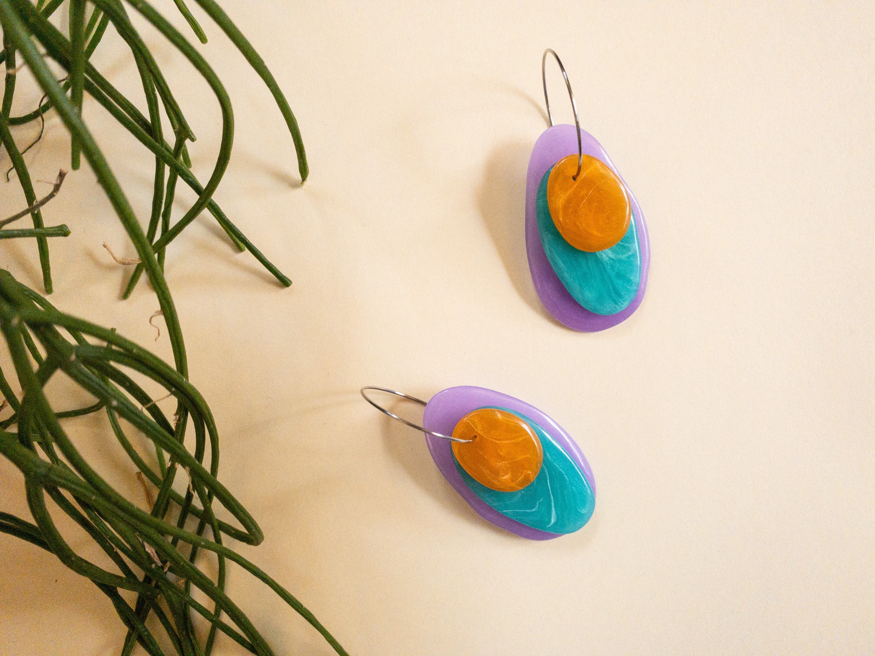 RAINBOW DROPS: Translucent Rainbow Drop 25mm Hoop Earrings in a Variety ...