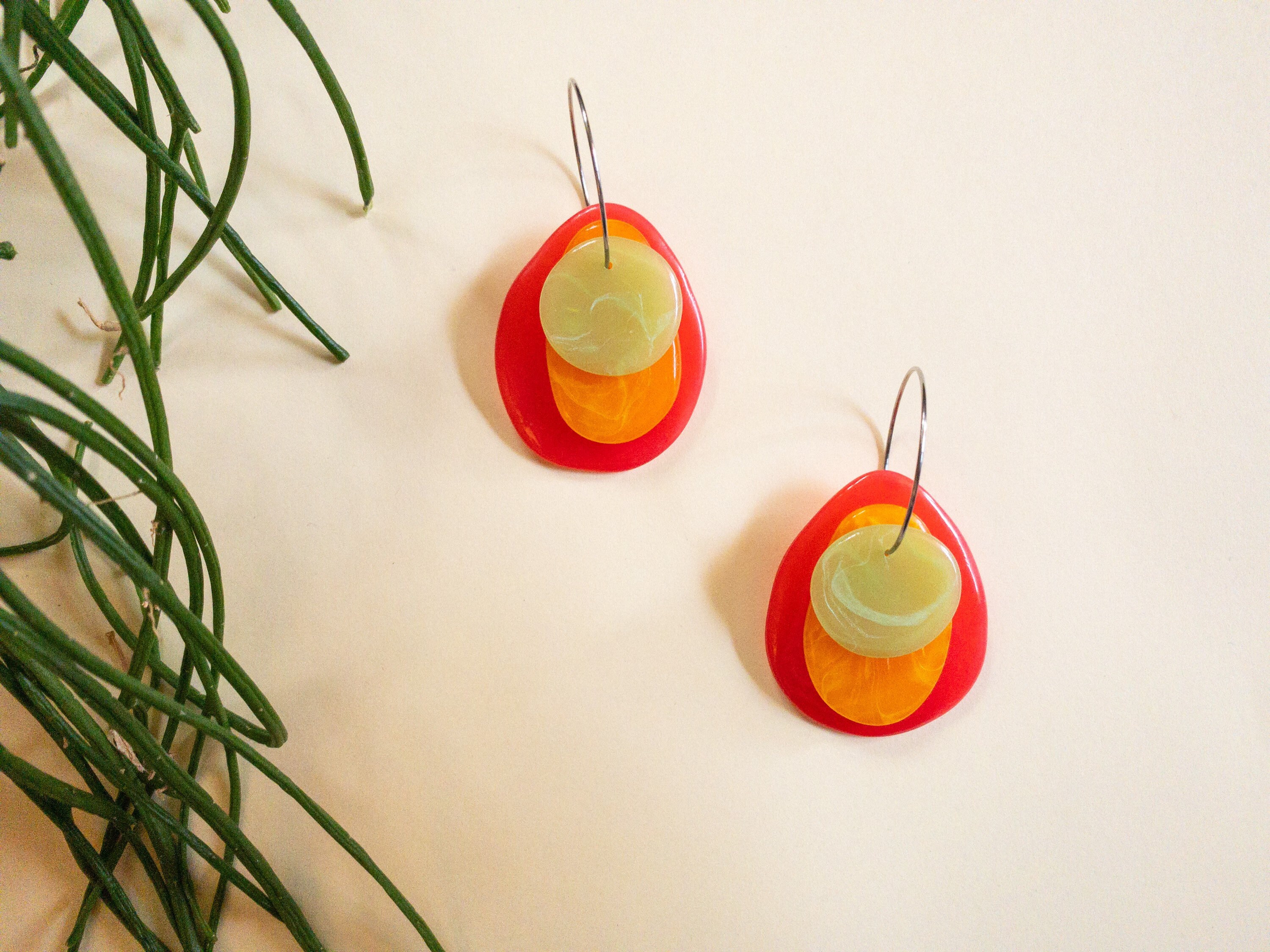 RAINBOW DROPS: Translucent Rainbow Drop 25mm Hoop Earrings in a Variety ...