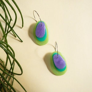 RAINBOW DROPS: Translucent Rainbow Drop 25mm Hoop Earrings in a Variety ...