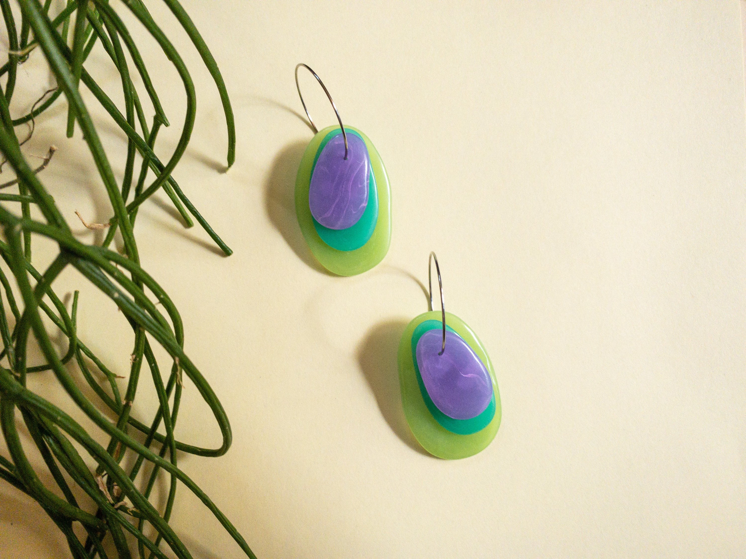 RAINBOW DROPS: Translucent Rainbow Drop 25mm Hoop Earrings in a Variety ...