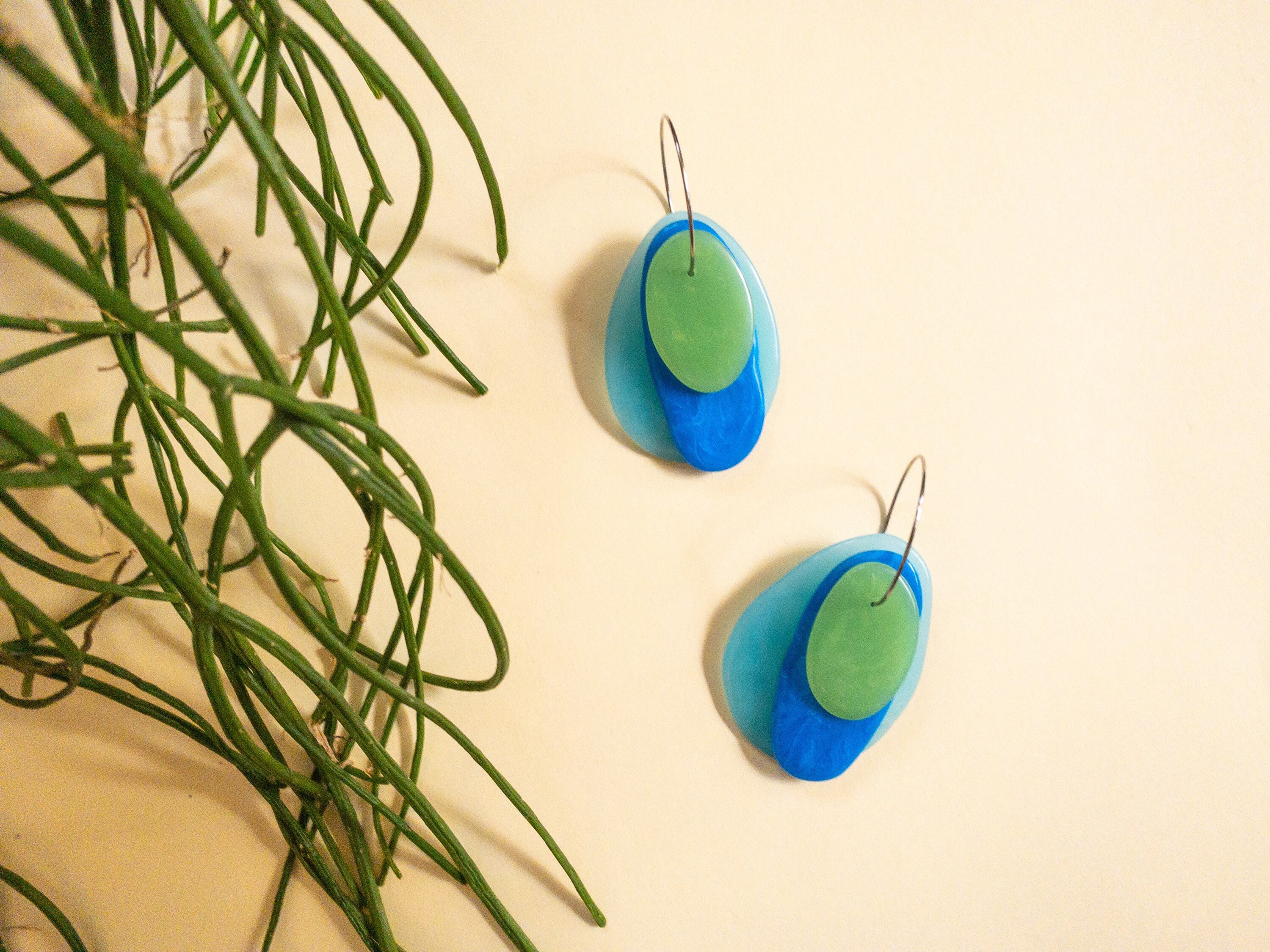 RAINBOW DROPS: Translucent Rainbow Drop 25mm Hoop Earrings in a Variety ...