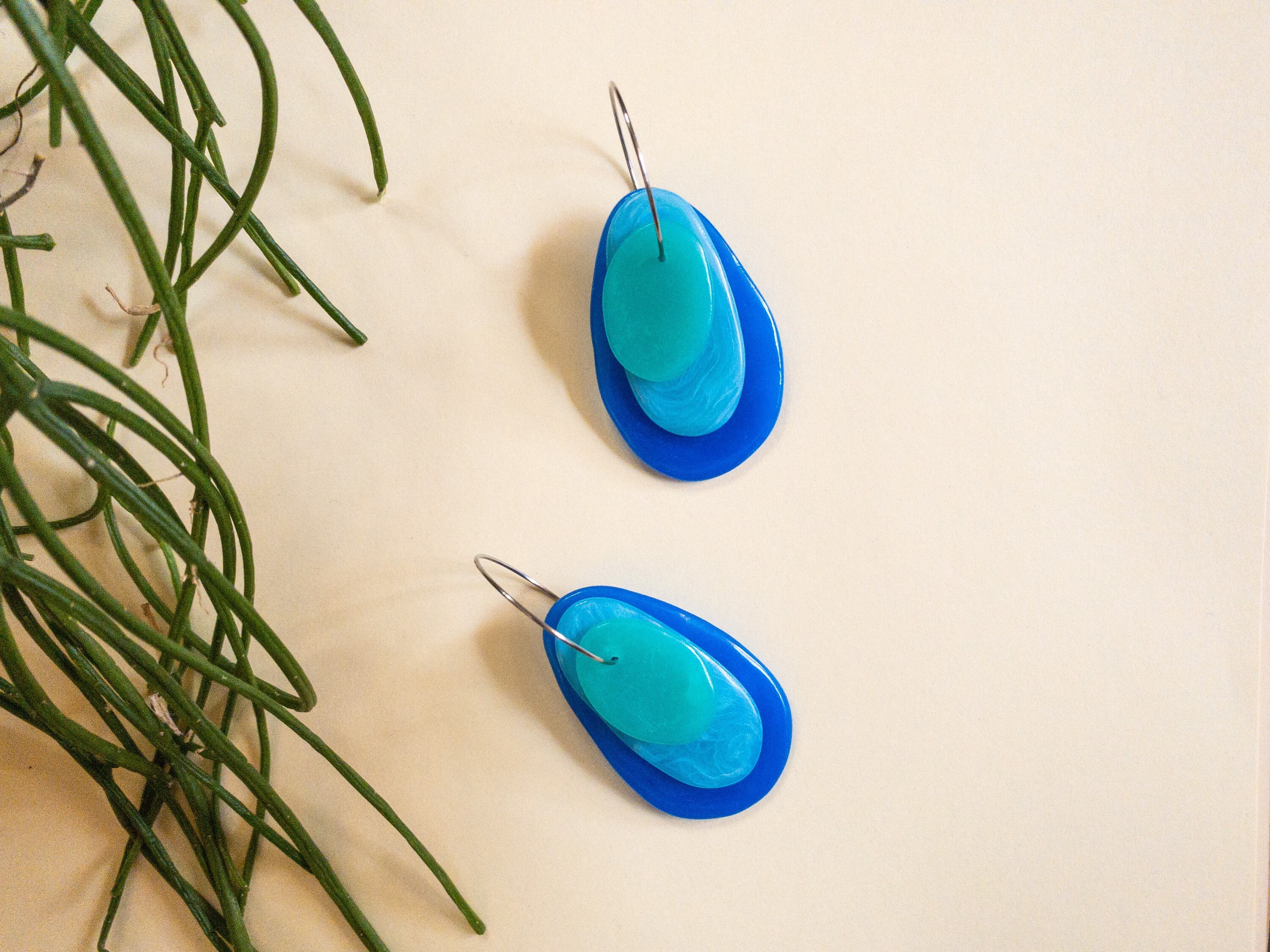 RAINBOW DROPS: Translucent Rainbow Drop 25mm Hoop Earrings in a Variety ...