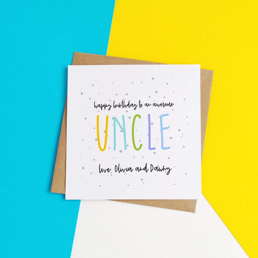 Personalised Uncle Birthday Card, Card for Uncle, Card From Nephew ...
