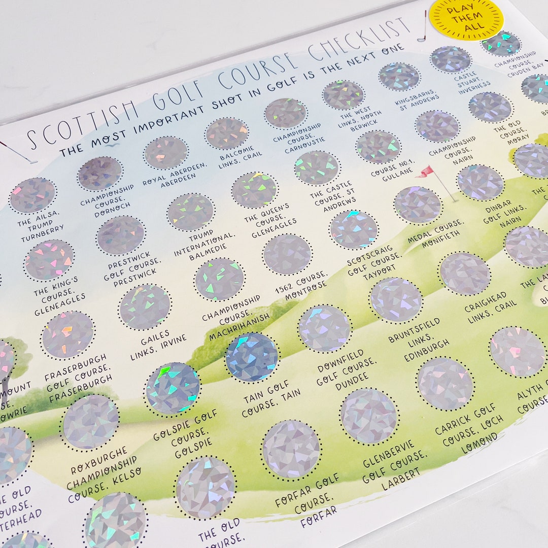 Scottish Golf Courses Scratch off Poster - Etsy