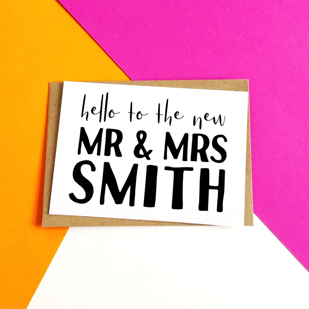 Personalised Wedding Card Hello Mr & Mrs - Etsy