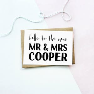 Personalised Wedding Card Hello Mr & Mrs - Etsy