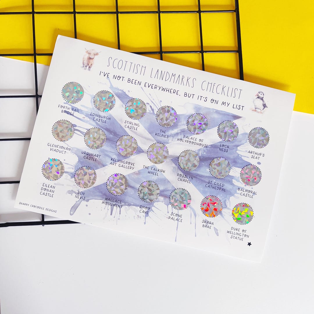 Scottish Landmarks Scratch off Poster - Etsy