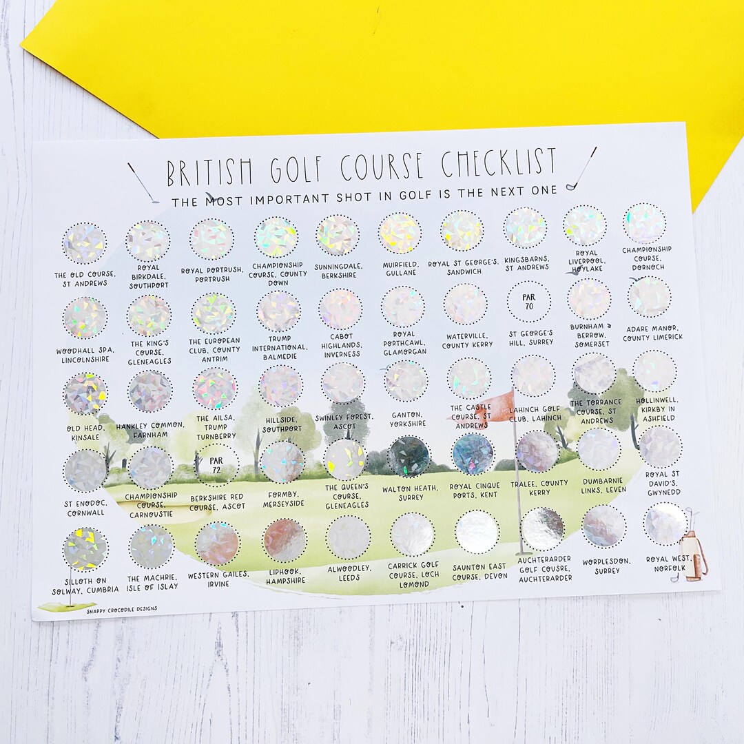 British Golf Courses Scratch off Poster - Etsy