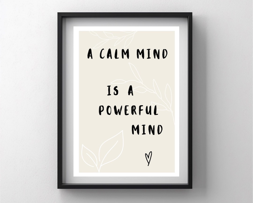 Mindfulness Wall Art Print: Calm Mind, Powerful Mind (instant Digital ...