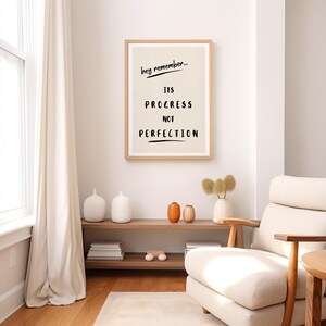Progress Not Perfection Print: Motivational Wall Art (instant Digital ...