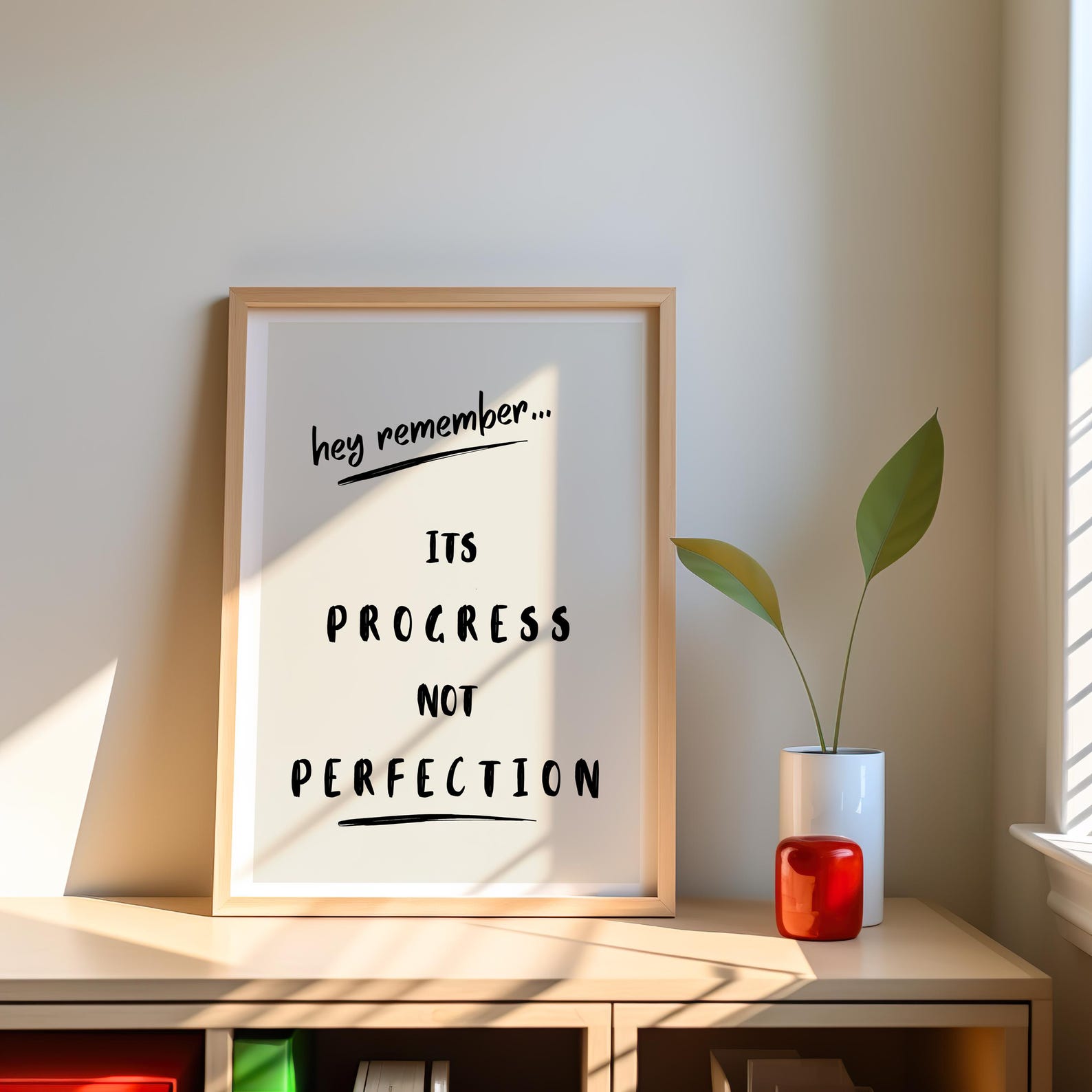 Progress Not Perfection Print: Motivational Wall Art (instant Digital ...