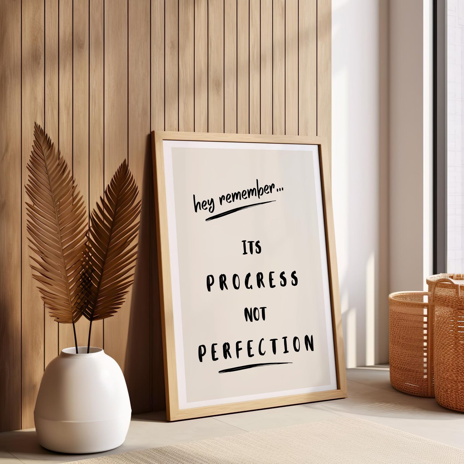 Progress Not Perfection Print: Motivational Wall Art (instant Digital ...