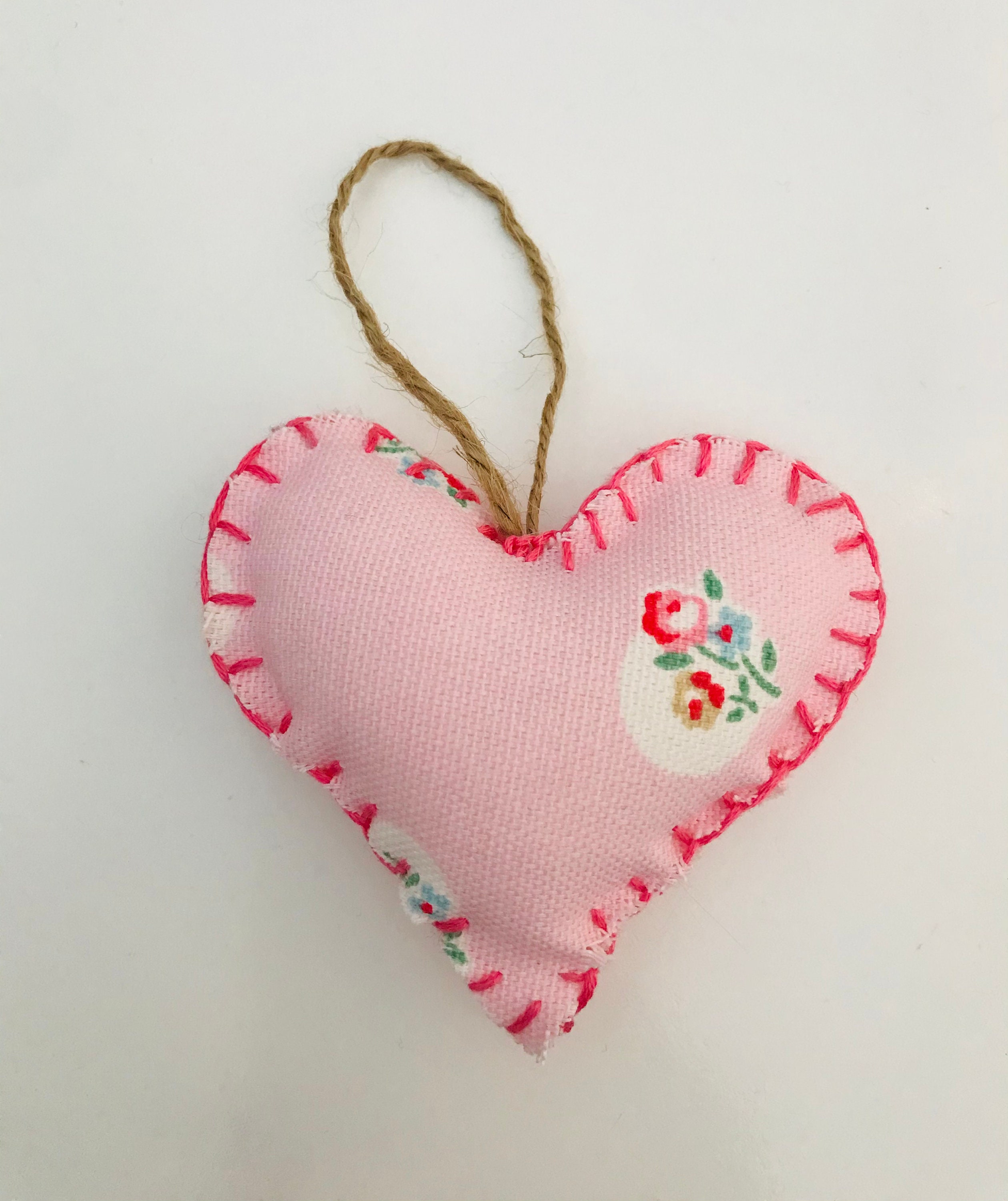 Handmade Fabric Hanging Hearts - Etsy.de