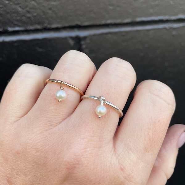 Modern Pearl Ring - Etsy
