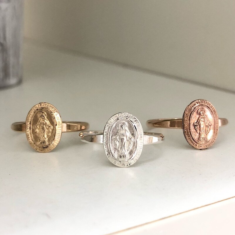 Virgin Mary Ring - Etsy