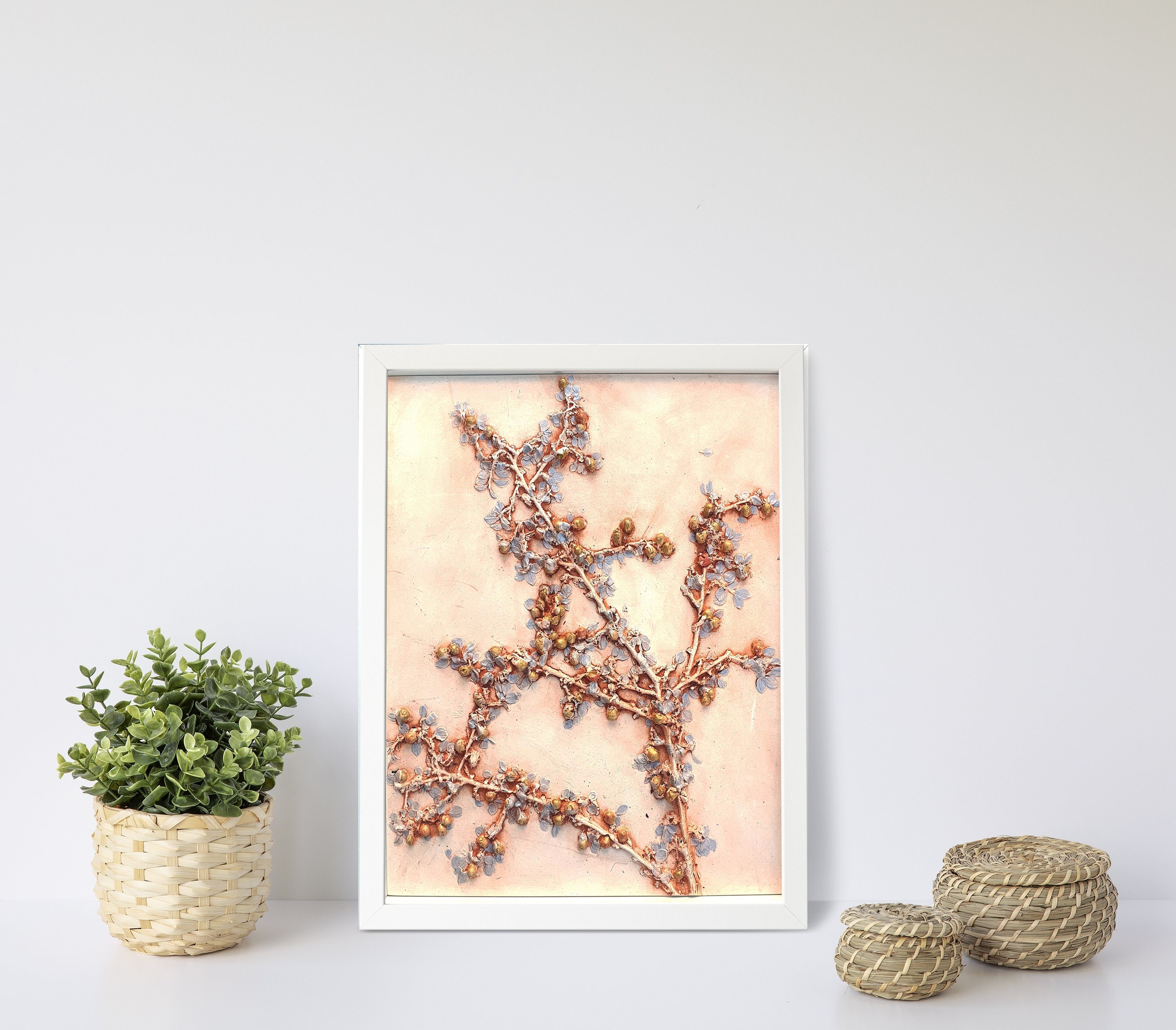 Designer Wall Art Plaster Tree Framed Garden Art Trendy Wall | Etsy