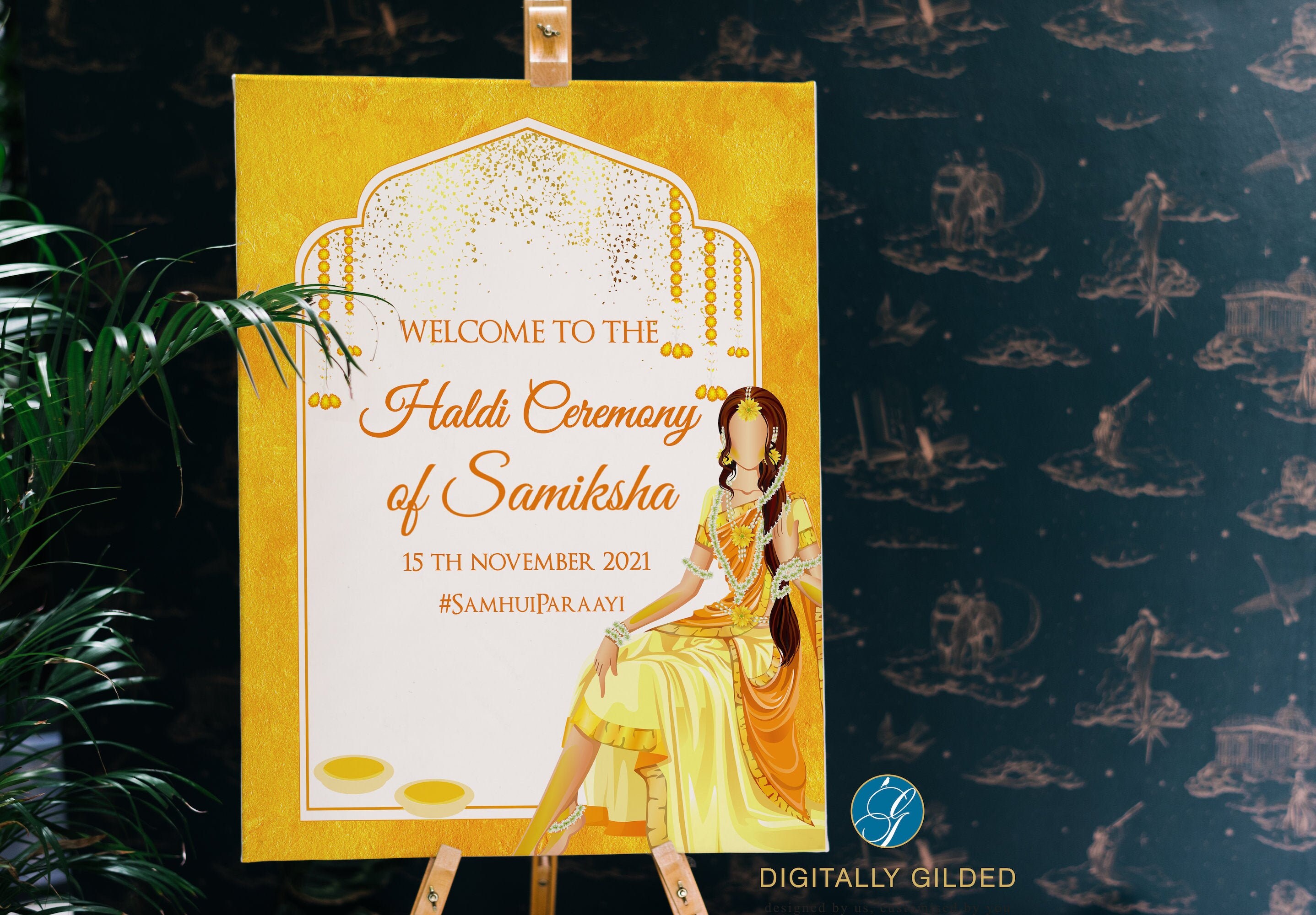 Printable Indian Wedding Haldi / Mayoun Pellikuthuru Pithi Maiyaan Sign ...