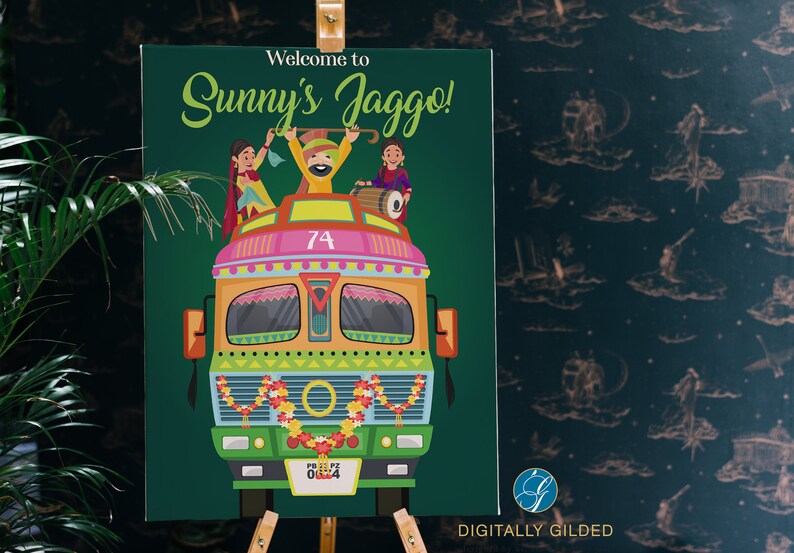Punjabi Jaggo Night Welcome Sign 18 X 24 Printable Indian Wedding Decor ...