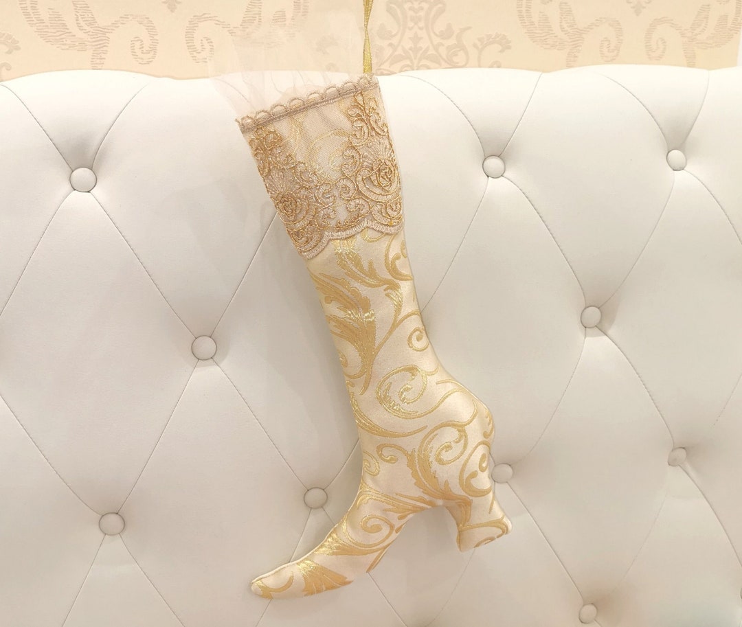 Venetian Boot, Baroque Style, Heeled Boot, Golden Brocade, Christmas ...