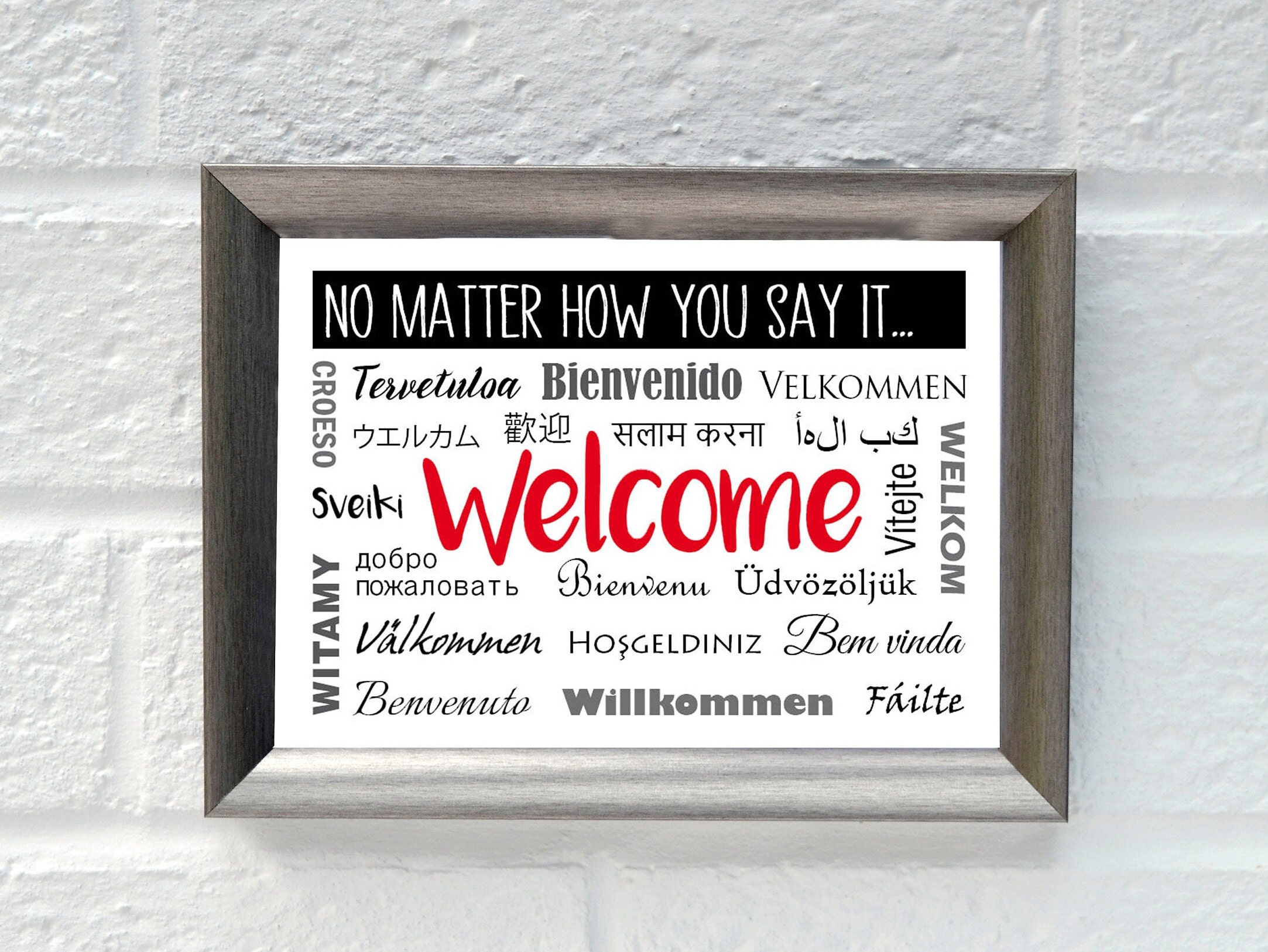 Welcome Sign Digital Download, Welcome Downloadable, Multi Lingual ...