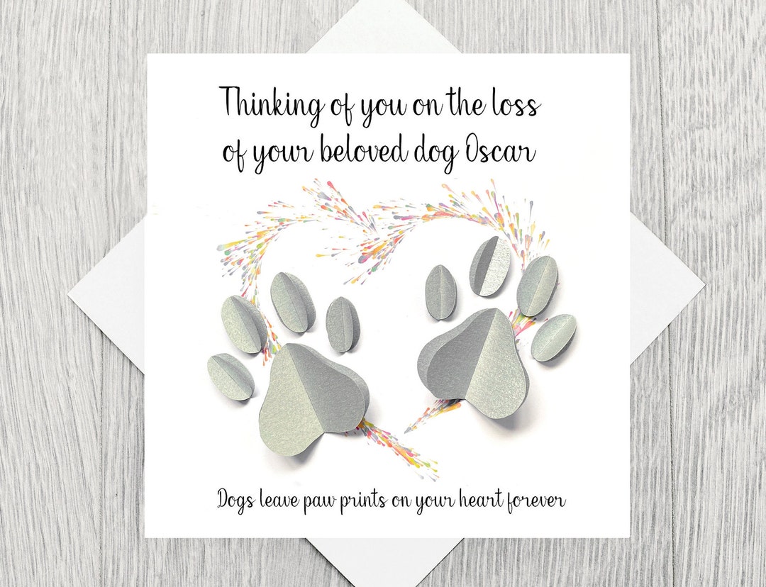 Pet Bereavement Card, Dog Sympathy Card, Cat Sympathy Card - Etsy