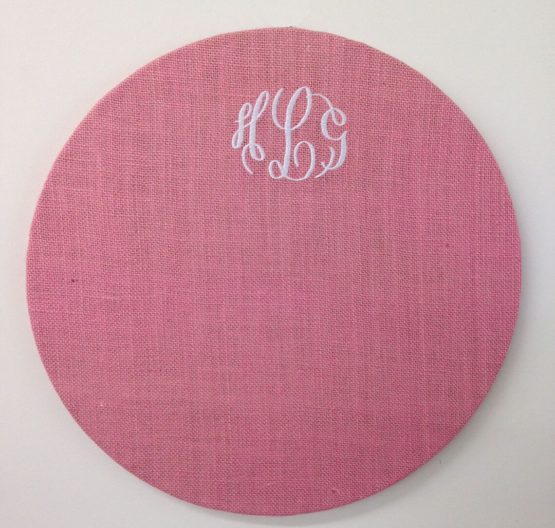 Burlap Circle Pin Board 16" With Monogram Add On - Etsy
