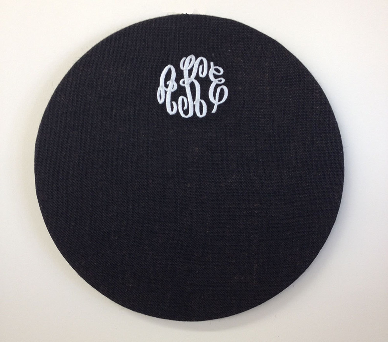 Burlap Circle Pin Board 16" With Monogram Add On - Etsy