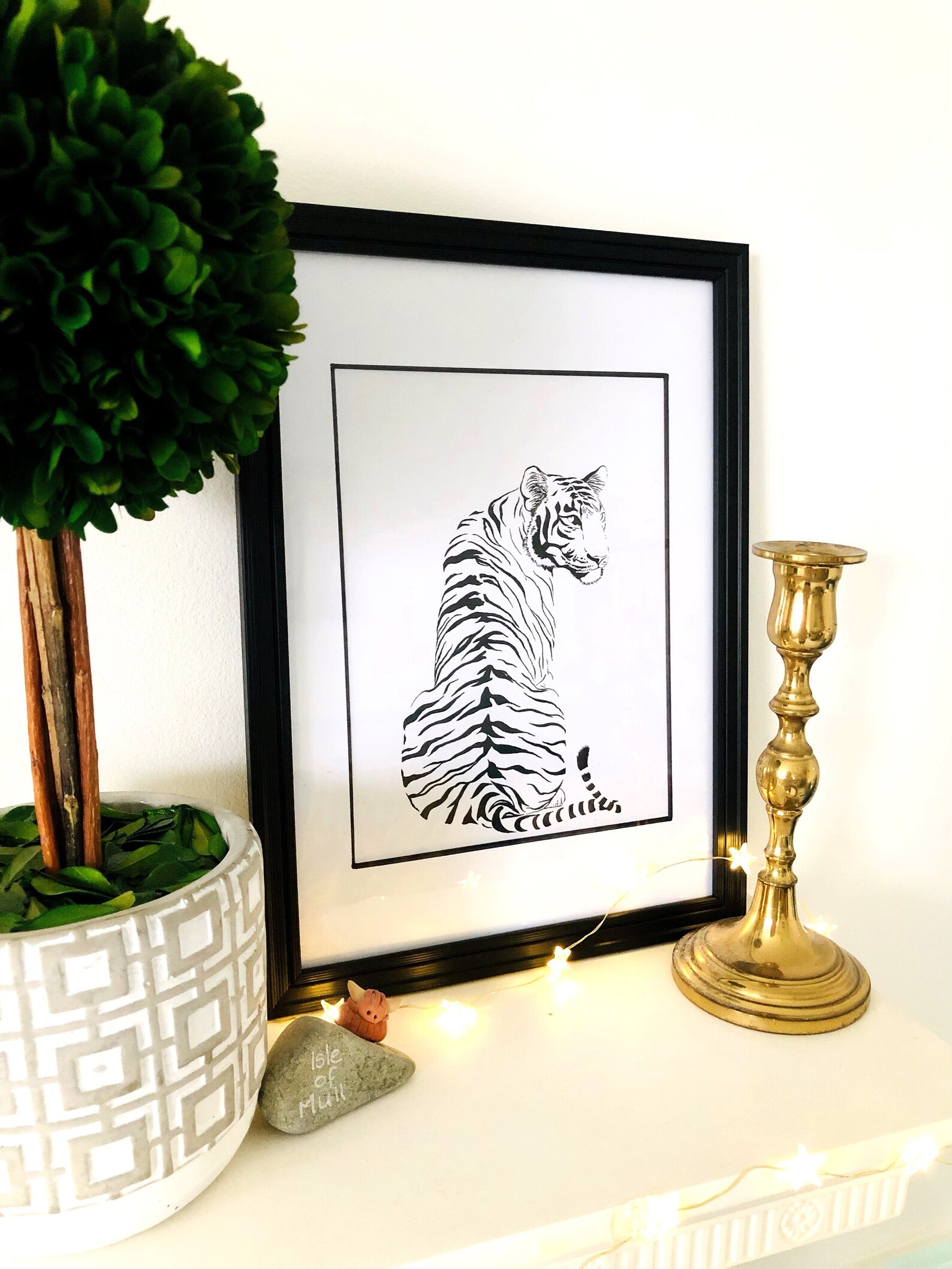 Tyra (tiger Print With Black Trimmed A4 Mount) - Etsy