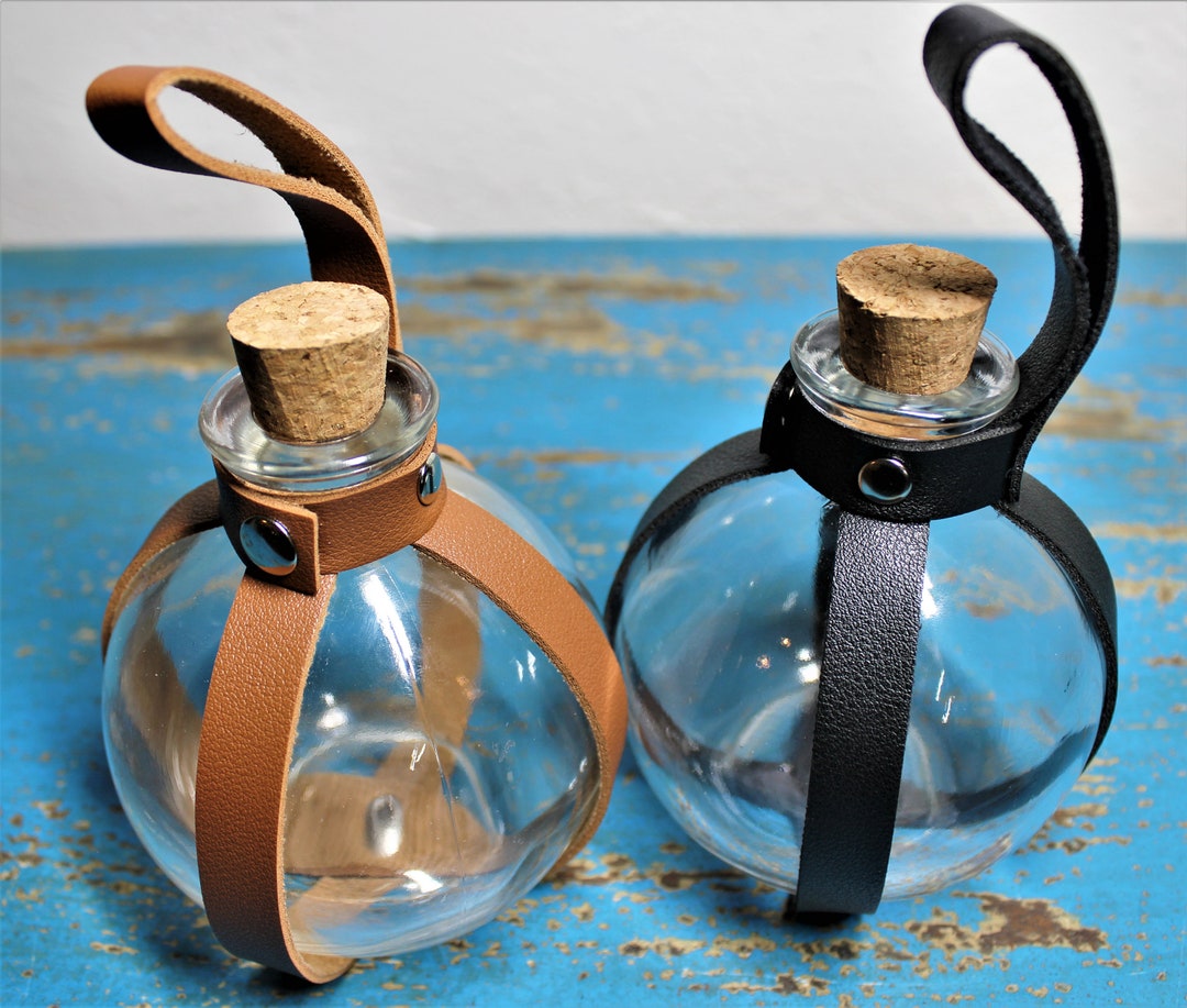 Potion Bottle W/ Faux Leather Strap - Etsy